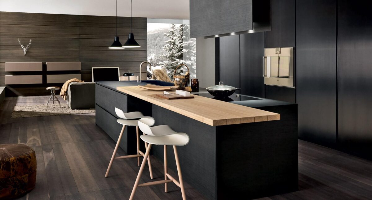 Colori scuri per la cucina: 10 idee e foto