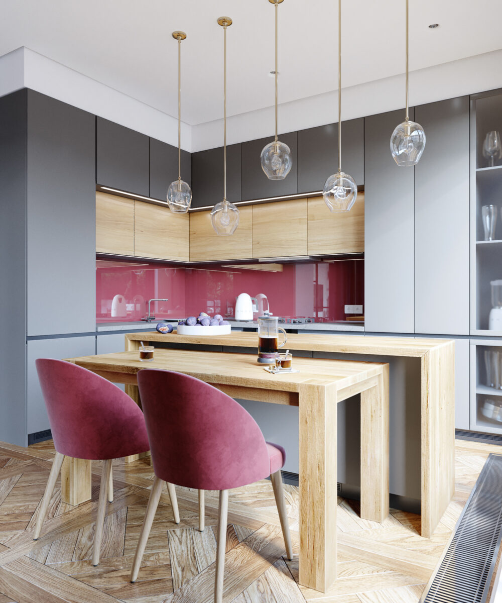 Pareti cucina color vinaccia: 10 idee e foto