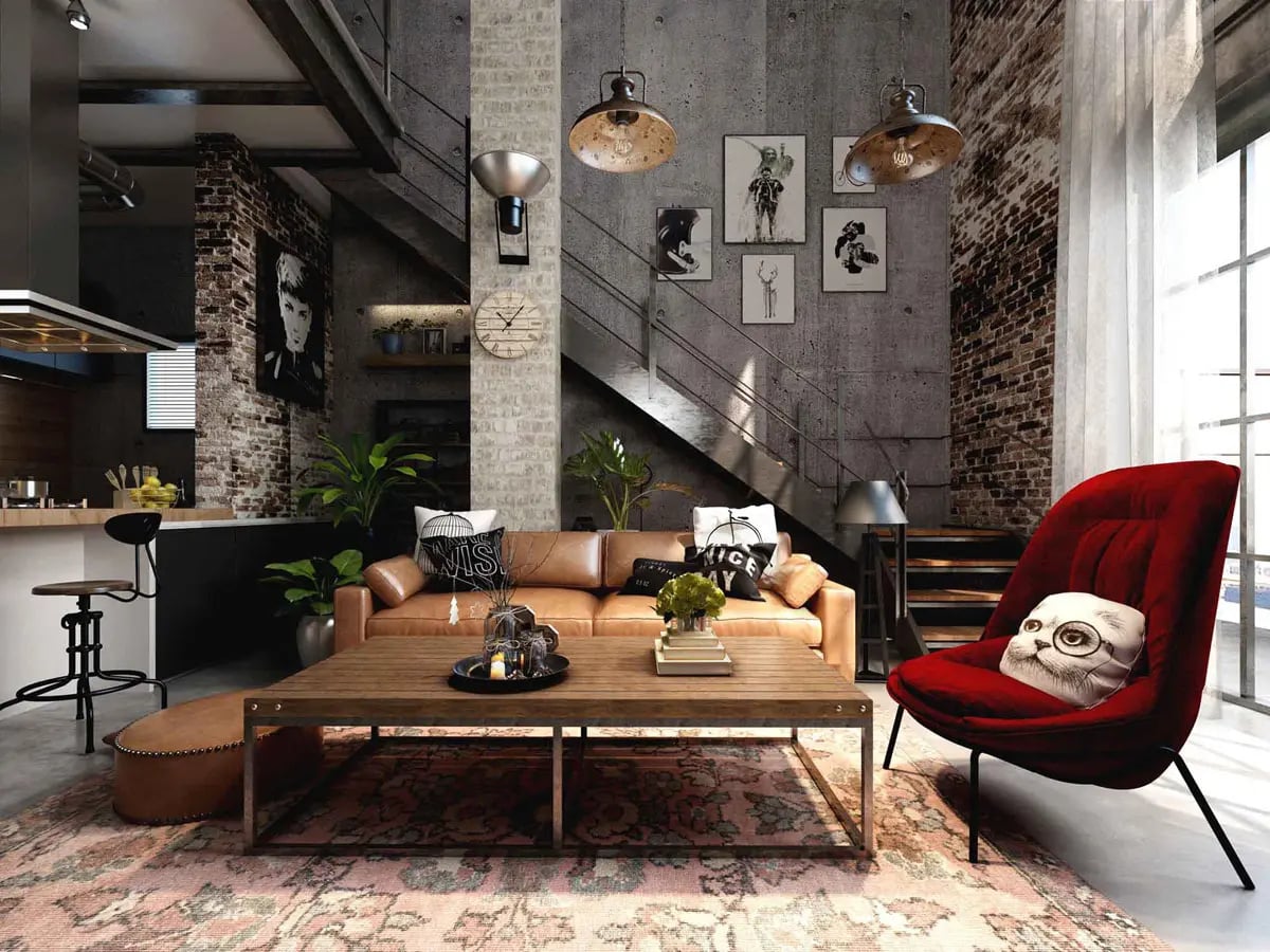Arredare il soggiorno in stile industrial chic: 10 idee e foto