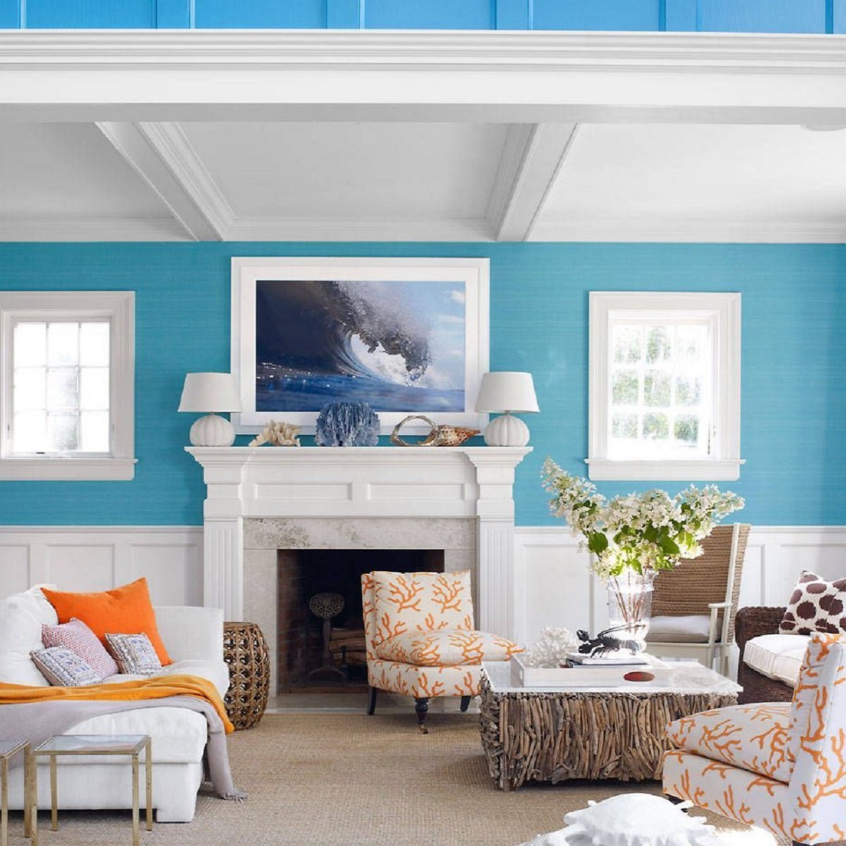 Pareti soggiorno color ciano: 8 idee e foto rivoluzionarie cui nessuno ...